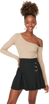 Trendyol Trendyol Womens Damen Mini A-Linie Webstoff Rock Skirt, Schwarz, 34