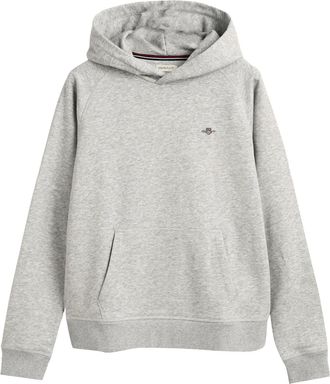 GANT Damen Shield Hoodie Kapuzenpullover, Light Grey Melange, M EU