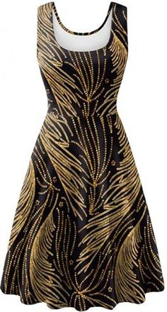 Ocean Plus Robe Femme Jupe de Noël avec Impression Numérique Jupe Midi sans Manches Halloween Robe de Longueur Moyenne Robe dimpression Numérique (L (EU 38-40), 