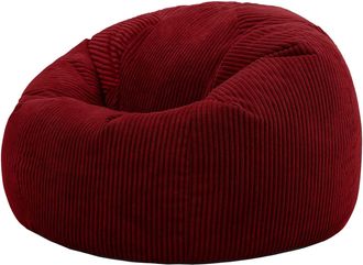 Icon Brand Kingston Sitzsack Cord, Burgund, Sitzsack Erwachsene mit F&uuml;llung, Bean Bag, Cord Sessel, Lounge Sessel, Lounge Stuhl, Schlafzimmer, Wohnzimmer, Wohnzi