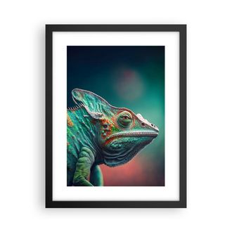 Arttor Poster Schwarzrahmen Cham&auml;leon Tiere Reptil Deko 30x40cm Wandposter Art Prints Wandbilder Dekoration Wohnzimmer Schlafzimmer K&uuml;che Wanddeko Bild Wand 