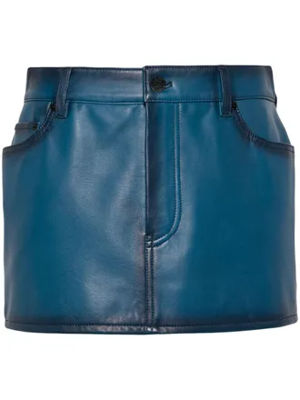Acne Studios minijupe en cuir &agrave; effet d&eacute;grad&eacute; - Bleu