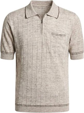 PESERICO Homme, Tops, Brun, Taille: M Polo en lin et coton moulin&eacute;