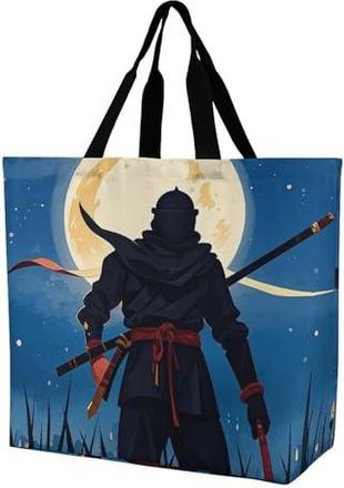 Generic Ninja Style Aquarelle Au Clair De Lune Sac Cabas R&eacute;utilisable Sacs De Courses Pliable Sac A Main Femmes Pour Voyage Travail Gym