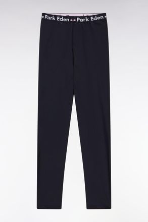 Eden Park Legging Stretch Marine À Taille Élastique Siglée