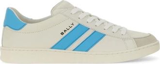 Bally Femme, Chaussures, Blanc, Taille: 37 EU Baskets basses en cuir avec d&eacute;tail de bande signature