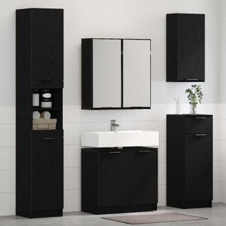 vidaXL vidaXL Ensemble de mobilier de salle de bain 3 pcs Ch&ecirc;ne noir