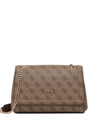 Guess Co monogram chain satchel - Marron