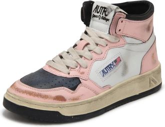 Autry Femme, Chaussures, Rose, Taille: 35 EU Super Vintage Mid Baskets