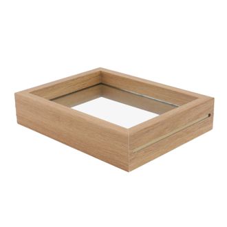 Cabilock 1 St&uuml;ck Bilderrahmen Aus Holz Im Schlichten Stil 7 Zoll Nordisches Foto-display-rack Doppelglas-pflanzenprobenbox Original-holzfarbe