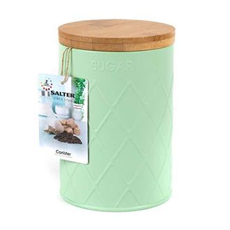Salter BW07731S Zuckerdose mit quadratischem Reliefmuster, cremefarben, BW07733S, Grün, Sugar