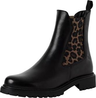 Tamaris Bottines Chelsea pour femme 1-25427-41 - Noir/l&eacute;opard - Taille 37 EU