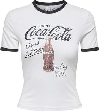 Only Onlcoca Cola Life S/S JRS Haut Court, Cloud Dancer, S