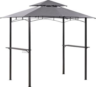 Beliani Beliani - Tonnelle de Jardin Grise en Acier et Polyester 240 x 148 cm Pavillon Rectangle Naro