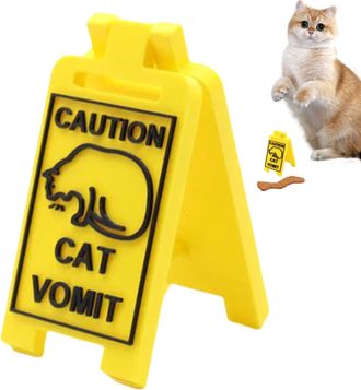 Generic Lustiges Katzenkotz Schild - Humorvolles Cat Warning Sign, 3d Gedrucktes, Skurrile Katzen Dekoration | Ideal F&uuml;r Wohnzimmer, Arbeitszimmer, B&uuml;ro Oder 