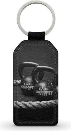 Generic Porte-clé noir en simili Cuir Musculation fitness cross fit poids No pain No gain Ref 12