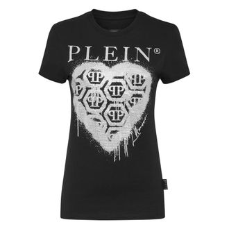 Philipp Plein Femme, Tops, Noir, Taille: 36 FR T-shirt Pure avec Cristaux
