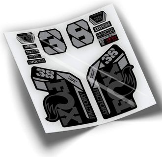 Generico Ref: VP432 Aufkleber, kompatibel mit Fox-38 KASHIMA 2021-2024, zweifarbig, MTB, Sticker, Aufkleber, Aufkleber f&uuml;r Mountainbikes, Grau 073