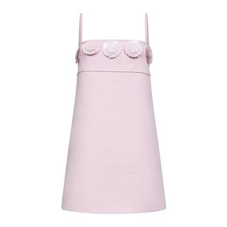 Self Portrait Femme, Robes, Rose, Taille: 40 FR Mini-robe &agrave; fleurs et sequins 3D