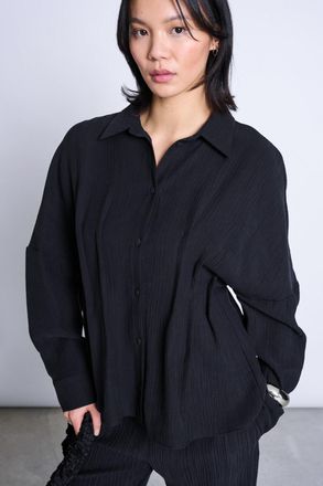 JAN 'N JUNE Damen vegan Bluse Calva Schwarz