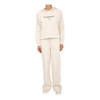 Twinset Ivory Baumwoll Jumpsuit Set - - Sport - Damen - Wei&szlig; - L