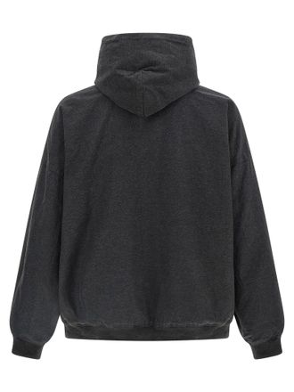 Balenciaga Trompe LOEil M&eacute;lange Cotton Hoodie - Charcoal