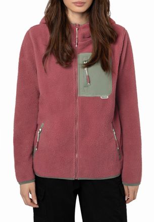 Sublevel Damen Fleecejacke mit Brusttasche - Bequeme &Uuml;bergangsjacke mit Kapuze in Verschiedenen Farben, Ideal f&uuml;r Outdoor-Aktivit&auml;ten middle-red XXL