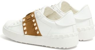 Valentino Garavani Suede-Band Studded Sneaker - White