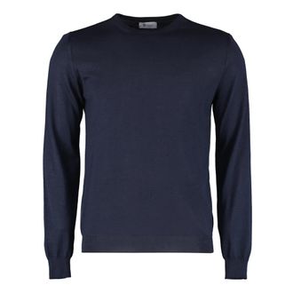 THE (ALPHABET) Kaschmirpullover mit Rundhalsausschnitt - - Knitwear - Herren - Blau - XL