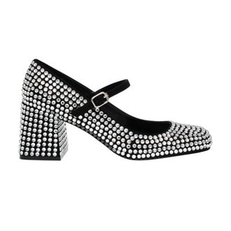 Steve Madden Strass Riemchenschuhe f&uuml;r Damen, Leder, Blockabsatz (Silber)