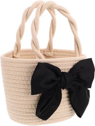 Soimiss Sac Main Femme Tiss&eacute; Coton avec Noeud D&eacute;coratif Grand Volume et Facile &agrave; Nettoyer Rangement Multifonctionnel pour Femmes &Eacute;l&eacute;gantes