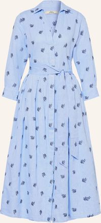 0039 Italy 0039 Italy Hemdblusenkleid Julene Mit Leinen blau