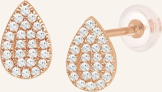 Leaf Ohrstecker Drops Aus 18 Karat Rosegold Mit Diamanten rosegold