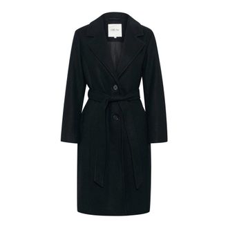 Cream Eleganter Klassischer Mantel in Pitch Black - - Coats - Damen - Schwarzk - XS
