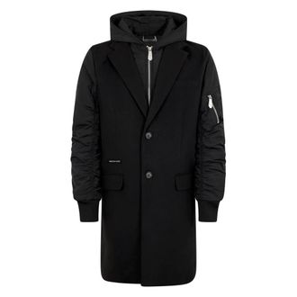 Philipp Plein Single Breast Hooded Coat - - Coats - Herren - Schwarzk - S