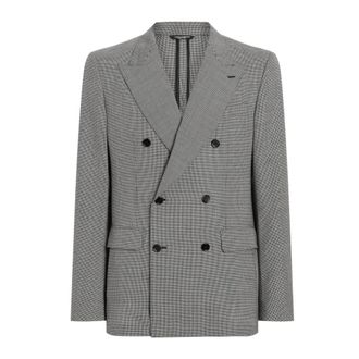 Dolce & Gabbana Zweireihiger Hahnentritt-Blazer - - Jackets - Herren - Grau - L