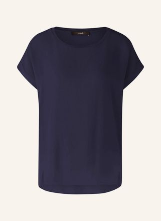 Oui Blusenshirt Im Materialmix blau