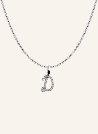 Cada Cada Kette Tiny Diamond Letter D silber