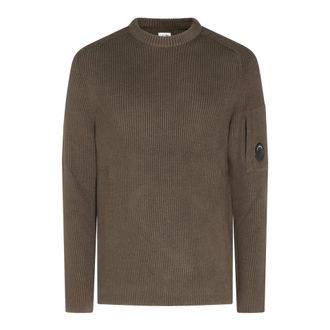 C.P. Company Pullover-Pullover mit Rundhalsausschnitt aus Vollripp-Baumwolle - - Knitwear - Herren - Gr&uuml;n - 2XL