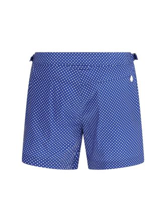 Tom Ford Mens Polka Dot Swim Shorts Combo Blue & White Polyester Swimwear Sea Clothing
