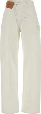 J.W.Anderson Femme, Pantalons, Blanc, Taille: W28 Twisted Denim Jeans