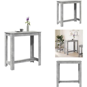 vidaXL Table de bar gris b&eacute;ton 102x50x103,5 cm bois ding&eacute;nierie - Table De Bar - Tables De Bar - Table De Pub - Table De Bar De Cuisine