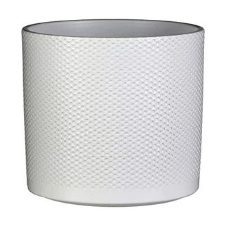 MiCa Decorations Era Blumentopf, Keramik, rund, Wei&szlig;, 21 x &Oslash; 23 cm - Pflanztopf