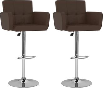 vidaXL Barhocker 2 Stk. Braun Kunstleder Vidaxl