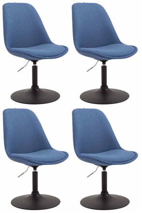 Clp Set Di 4 Sedie Da Pranzo In Tessuto Maverick Blu Nero