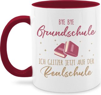 Shirtracer Tasse Tassen 325ml - Abg&auml;nger - Bye Bye Grundschule ich glitzer jetzt auf der Realschule | Realschule Einschulung | Einschulung 5. Klasse | Schulwechs