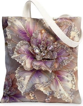 Generic Sac fourre-tout en toile avec fleurs de coleus printaniers 33 x 38,1 cm, style 3D, motif floral de luxe, r&eacute;utilisable, sac d&eacute;picerie pour femme, cool,