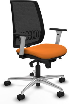 Piqueras y Crespo B&uuml;rostuhl Alares Orange mit wei&szlig;en und schwarzen Armlehnen, h&ouml;henverstellbare Lendenwirbelst&uuml;tze, ausgestattet mit Sincro 5 Positionen und injiziertem