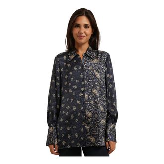 Pennyblack Pbbrecente Gemustertes Satinhemd - - Blouses & Shirts - Damen - Blau - L