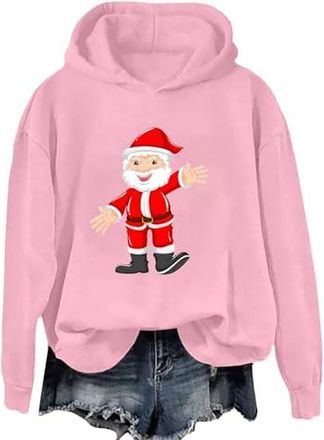 Generic HUIFUAO Sweat à capuche de Noël pour femme - Sweat de Noël amusant - Tenue de Noël surdimensionnée - Haut à manches longues - Pull tendance - Cadeau i